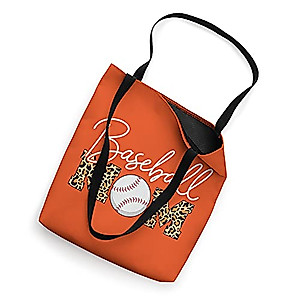 Baseball Mom - Leopard Print - Orange Tote Bag