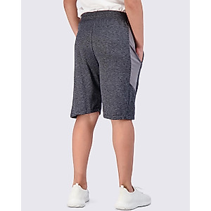 Real Essentials Dry Fit Dri-Fit Big Boys Girls Youth Clothing Active Athletic Performance Basketball Soccer Tennis Exercise Summer Activewear Gym Teen Running Shorts, Set 2, M (8/10), Pack of 5