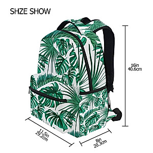 SUABO Palm Tree Leaf Backpack for School Student Laptop iPad Tablet Travel School Bag for Girls Daypack