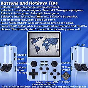 RGB20S Handheld Game Console 3.5 inch Retro Games Consoles Classic Emulator Hand-held Gaming Console Preinstalled Hand Held Video Games System 64GB Blue