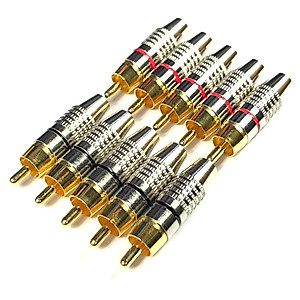 CESS RCA Plug Solder Gold Audio Video Connectors (10 Pack)
