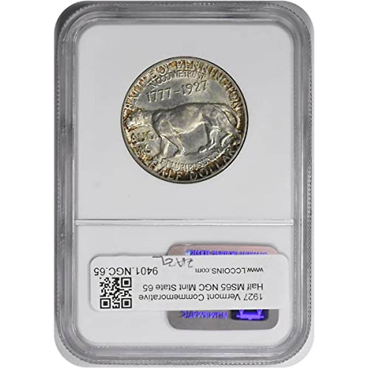 1927 Vermont Commemorative Silver Half MS65 NGC