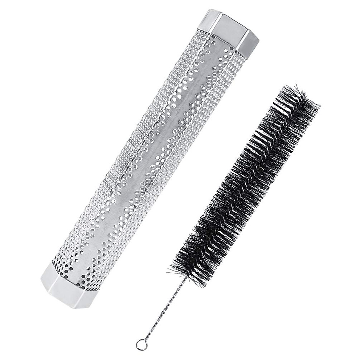 Jerliflyer BBQ Smoker, Pellet Smoker Tube Hexagonal Stainless Steel BBQ Pipe Outdoor Mesh Grill Smoke Generator for All Electric Gas Charcoal Grill Smoker Hot Cold Smoking