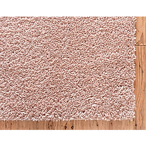 Unique Loom Davos Shag Collection Area Rug - Solid (3' 3" x 5' 3" Rectangle, Dusty Rose)