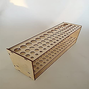 Wooden Paint Brush Holder - Paintbrush Holder Stand, Paint Brushes Wall Mount or Freestanding, Hold Up to 67 Paint Brushes (A)