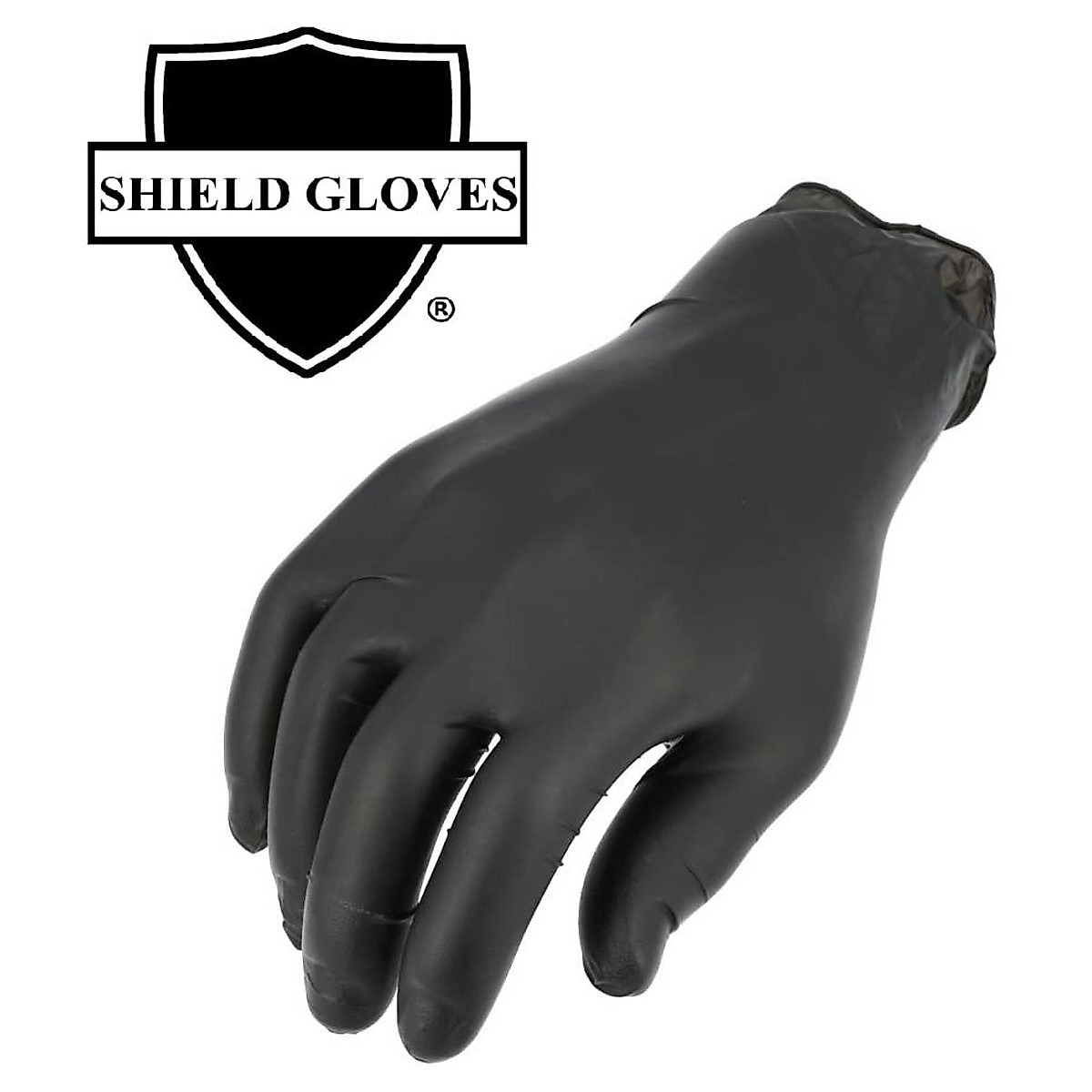 PSBM Industrial Nitrile Extra Thick Disposable Gloves, 1000 Pack, Size X-Small, Black, Textured Fingertips, Latex Free & Powder Free Multi-Use Gloves