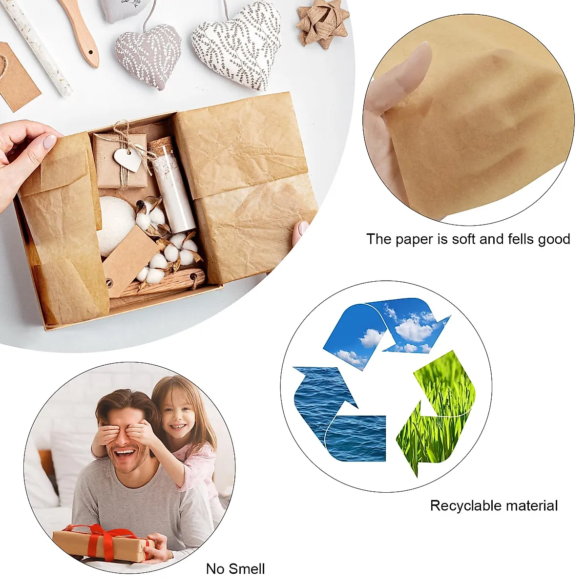 Brown Tissue Paper 100 Sheets, 20"X14" Tissue Paper Bulk for DIY Crafts Arts Decorations Bags Packaging, Wrapping Tissues Paper for Birthday Wedding All Holidays Decor