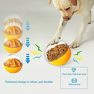 Monotre Dog Treat Ball, Dog Food Puzzle Slow Feeder Interactive Squeaky Mental Stimulation Toys, Dog& Cat Treat Dispenser Puzzle Toys Active Rolling Balls for Medium/Large Dog Breeds