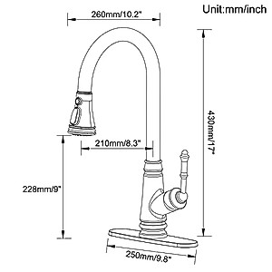 Touchless Kitchen Faucet with Pull Down Sprayer, Automatic Motion Sensor Hands-Free Kitchen Sink Faucet, Brushed Nickel