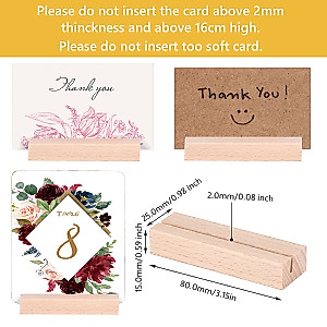 8 Pieces Wood Place Card Holders Table Number Holders Rustic Table Number Stands Wooden Sign Holders for Wedding Party Table Decoration