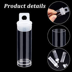PH PandaHall 30pcs Clear Tube Bead Containers, Plastic Storage Tubes with Caps Organizers Bottle Container Set for Beads, Bath Salt, Candy Storage, Party Favors, 10ml (2.68x 0.75 Inch /6.8x1.9 Cm)