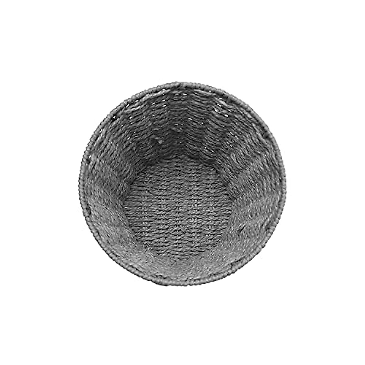 Zuvo [2 Pack] Round Wicker Waste Paper Bin and Basket, Rubbish Basket for Bedroom, Bathroom, Offices or Home (Gray)