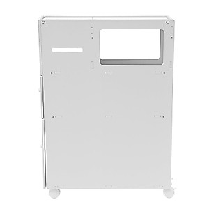 KWCWB Slim Bathroom Storage Cabinet, Movable Slim Rolling Storage Cart with 2 Drawers, Open Structure Small Bathroom Storage Cabinet with Toilet Brush Slot-for Corner, Narrow Spaces Bathroom Storage