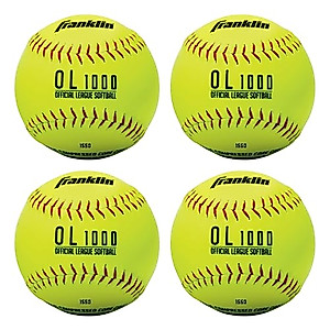 Franklin Sports Official Size Softballs - 12" Fastpitch Practice Great for + Training Weight 4 Pack