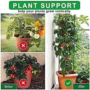 3Pack Tomato Cages Plant Cages 4ft Multifunctional Tomato Support Garden Trellis Tomato Stakes Cucumber Tomato Trellis for Vertical Climbing Plants Vegetable Flowers