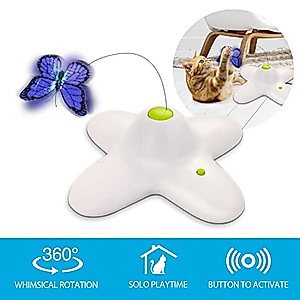 ALL FOR PAWS Cat Toys Interactive Butterfly Flutter Bug Cat Automatic Toy Stimulating Kitty Toys Enrichment for Indoor Cats