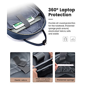 LOVEVOOK Laptop Backpack for Women, 15.6 Inch Computer Backpack for Teacher Nurse with Water Resistant, Lightweight Travel Work Backpack with USB Charging Port, Quilted Commuter Backpack purse, Blue