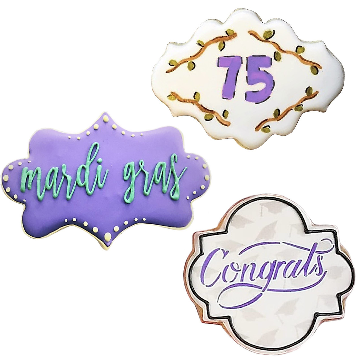 Plaque Cookie Cutters 3-Pc. Set Made in the USA by Ann Clark, Long Fancy, Oval, Photo Plaques