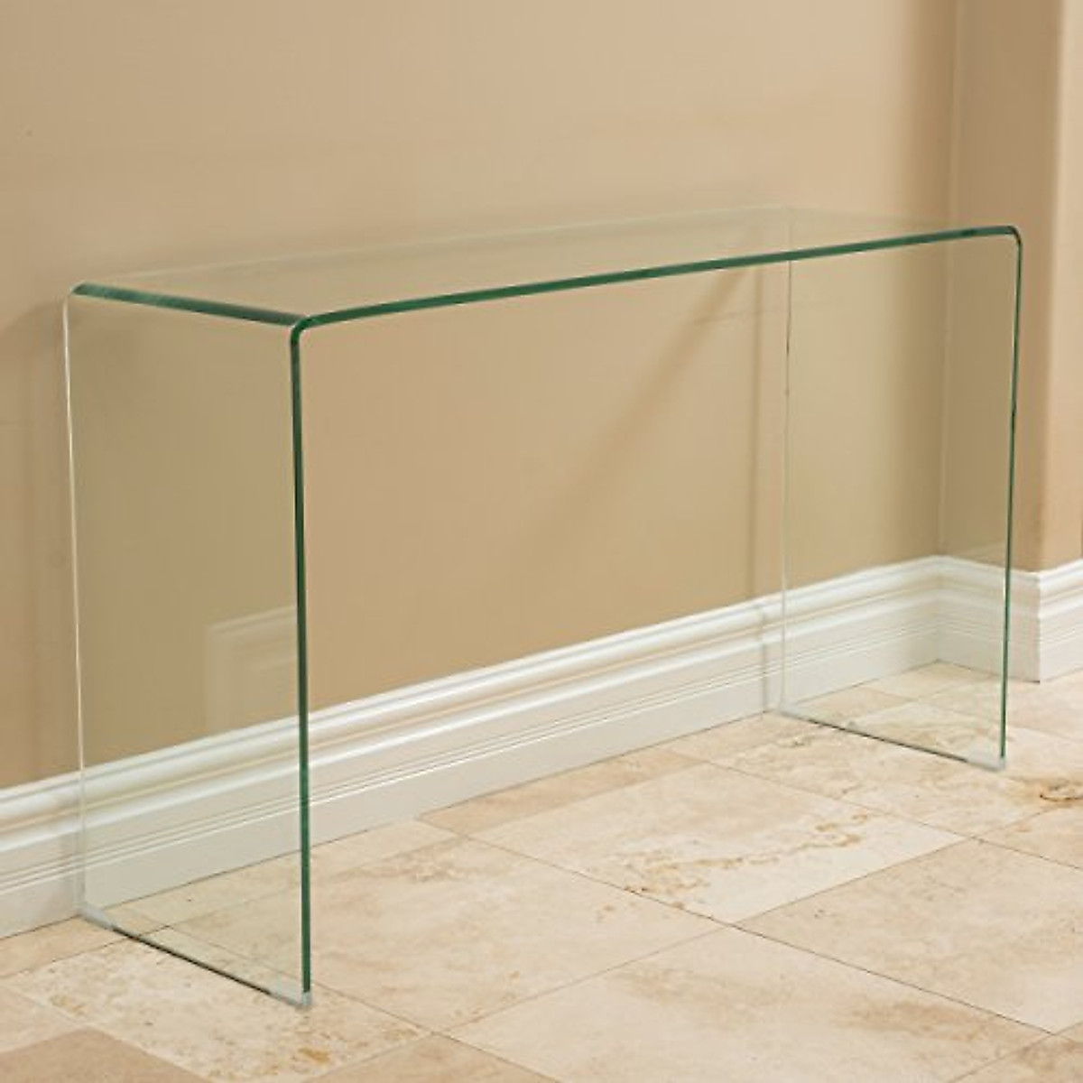 Christopher Knight Home Cadyn 12mm Tempered Glass Console Table, Clear & Pazel 12mm Tempered Glass Coffee Table, Clear