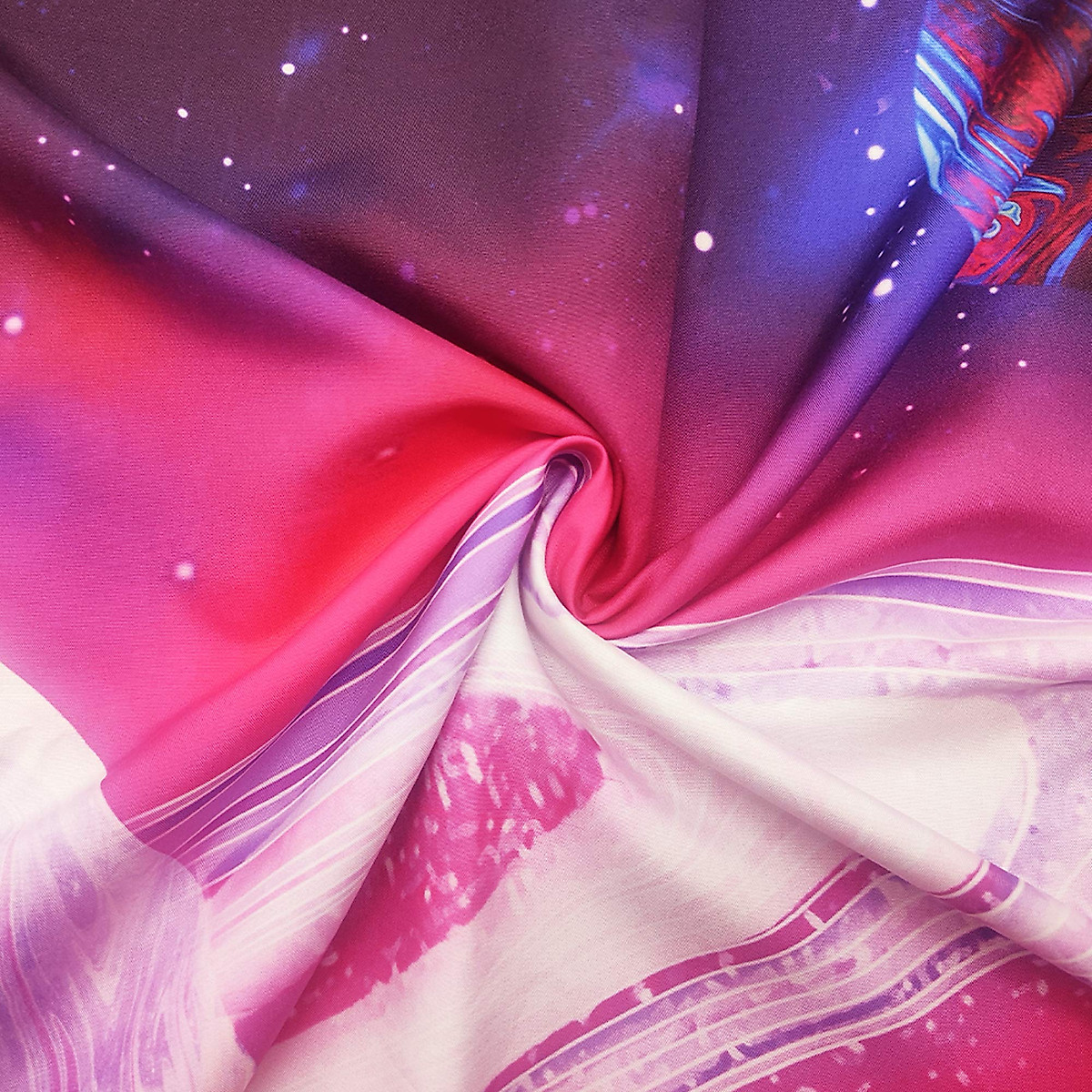 Hexagram Psychedelic Planet Tapestry - Space Galaxy Tapestry Wall Hanging - Black Light Poster - Trippy Mountain Wall Tapestry for Bedroom Aesthetic Home Room Decor - Purple Space Decor- 59x83 Inch