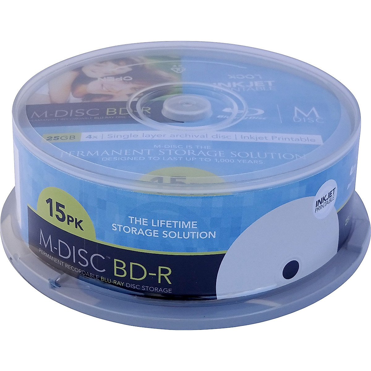 SECOMP Millenniata BD-R Printable Cake Box of 15 Medium Disc 25g