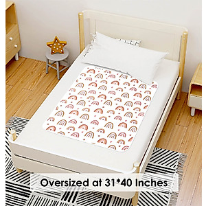 ROCCED Baby Bed Pad Waterproof Washable Reusable 31"x40" Large Toddler Mattress Protector Incontinence Pads Sheet Cover Underpads for Kids Adults and Pets Potty Training Mat-Rainbow