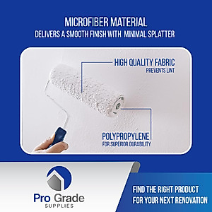 Pro Grade Paint Roller Cover Set,Wall Painting Roller Naps for Professional or Home Owners with All Paints and Stains. Paint Roller Covers are for House or Commercial Use. (10 Piece Set)