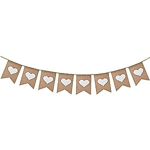 Shimmer Anna Shine Heart Burlap Banner Wedding Decorations Engagement Party Baby Shower Bridal Shower Birthday Party Supplies Valentines Day Anniversary Sign
