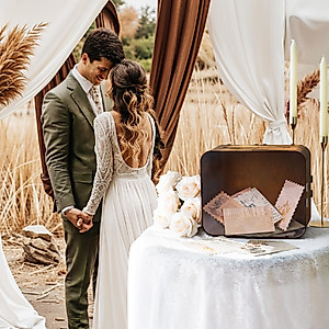 GUDELAK Wooden Wedding Card Box with Acrylic Window, Money Gift Card Box for Wedding Decorations for Reception, Wood Honeymoon Fund box for Party Birthday Bridal Shower Decorations Wedding Gifts