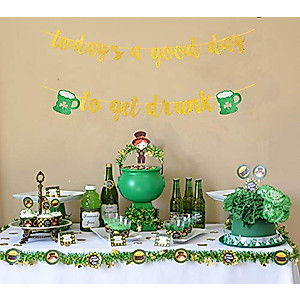 Weimaro Today is a Good Day to Drunk Banner, Funny Drinking Saint St Patricks Day Lucky Party Decorations, Irish St. Patrick’s Day Decorations, Lucky Irish St Pattys Day Decor