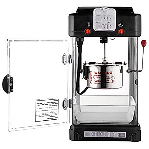 Pop Pup Countertop Popcorn Machine – 2.5oz Kettle with Measuring Spoon, Scoop, and 25 Serving Bags by Great Northern Popcorn (Black) (83-DT6121)