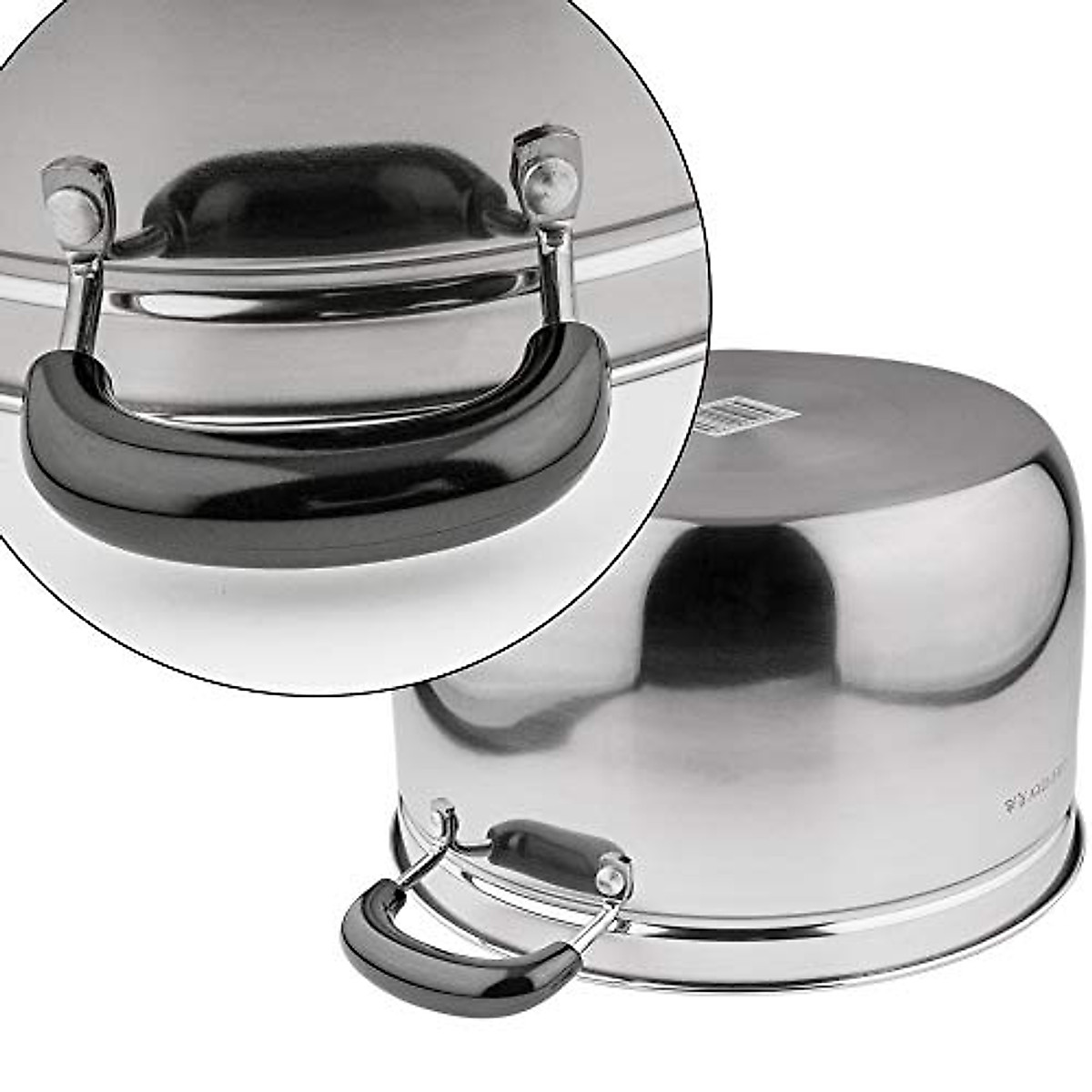 2 Tier Stainless Steel Steamer Pot Cookware Pot & Pan/Saucepan Cooking Set with Insert Basket, Great Steamer For Cooking Food, Tempered Glass Lid, Dishwasher Safe By Lake Tian (22cm/8.7in), 6qt