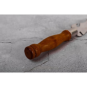 Carving Forks Stainless Steel Meat Fork/Knife with Wooden Handle for Removing Meat from Skewer Cooking Fork BBQ Fork Grill Fork 11 х 1.6" (28 х 4 cm)