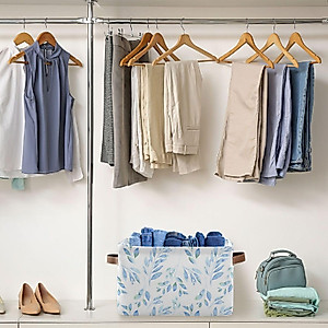 SDMKA Fabric Storage Baskets Blue Branch Foldable Baskets Large Storage Bins for Organizing Shelves Closet Home, Decorate Your Rooms