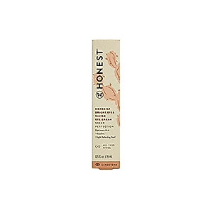 Honest Beauty Honestly Bright Eyes Tinted Eye Cream, Sandstone with Hyaluronic Acid + Squalene| EWG Certified + Dermatologist Tested & Vegan + Cruelty Free | 0.5 fl. oz.