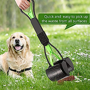 PPOGOO Non-Breakable Pet Pooper Scooper for Dogs and Cats with Long Handle High Strength Material and Durable Spring for Easy Grass and Gravel Pick Up