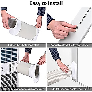 Yescom 10,000 BTU Portable Air Conditioner for Rooms up to 300 Sq. Ft Compact Home AC Unit with Built-in Dehumidifier & Fan & Sleep Modes Remote Control Dust Cover Window Mount Kit for Home/Office