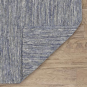 Home Conservatory Solid Handwoven Indoor/Outdoor Rug, 8 X 10 Feet, Blue Solid Pattern