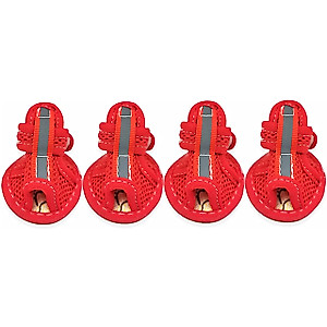 GabeFish Small Dog Summer Mesh Sandal Shoes Puppy Cats Breathable Paw Protectors Red Size 2