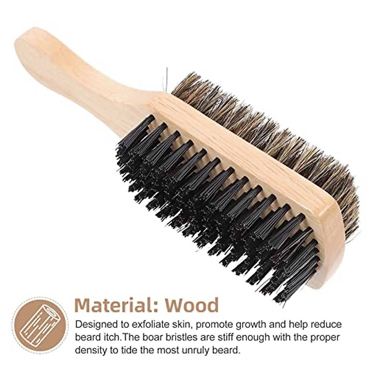 DOITOOL Men Set 1 Set Men Beard Brush Bristles Mustache Brush Grooming Comb Facial Hair Grooming Tools with Wood Handle for Growth Styling Shine Softness Size S Stocking Stuffer Gifts