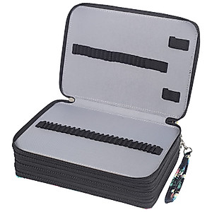 Shulaner 200 Slots Colored Pencil Case with Zipper Closure Large Capacity Oxford Pen Organizer Green Rose Pencil Holder for Artist (Flamingo)