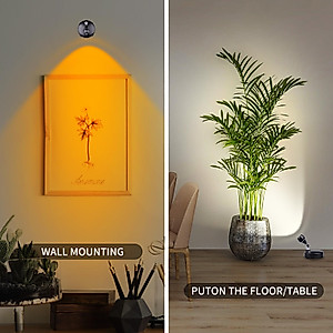 LEASTYLE LED Spot Light Indoor, Battery Operated Led Light Stick Up Lights with Remote, Mini Spotlight Dimmable Accent Lights for Lighting up Paintings Pictures(RGB 2 Pack)