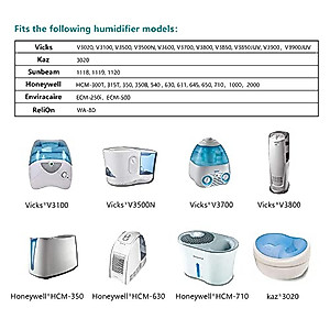 Horyliin 4 Pack Humidifier Filters Replacement for Vicks Kaz WF2 Cool Mist Filters Kaz3020 Vicks V3100 V3500 V3500N V3600 V3800 V3850 V3900 VEV320 and Honeywell HCM-300T HCM-315T HCM-350