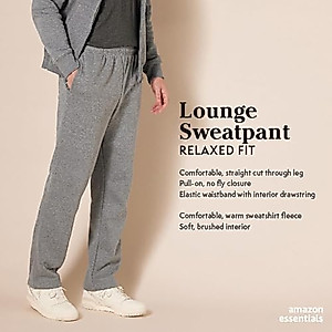 Amazon Essentials Men's Fleece Open Bottom Sweatpant (Available in Big & Tall), Charcoal Heather, Large