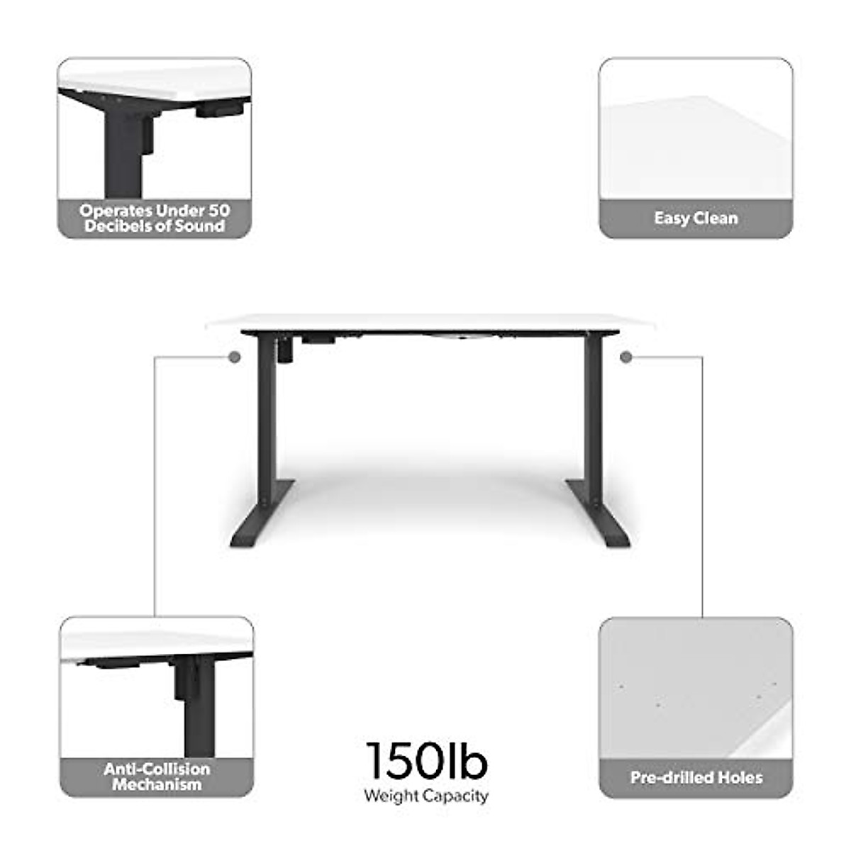 HON Basyx BSXHW2460 Height Adjustable Desk, 24 x 60, White