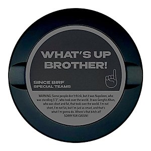 Edition 016: What's Up Brother | Snus Can | Snus Container | Zyn Metal Can | Metal Zyn Container | Zyn Holder | Metal Snus Container | Smell Proof Container | Aluminum Zyn Container (Black)