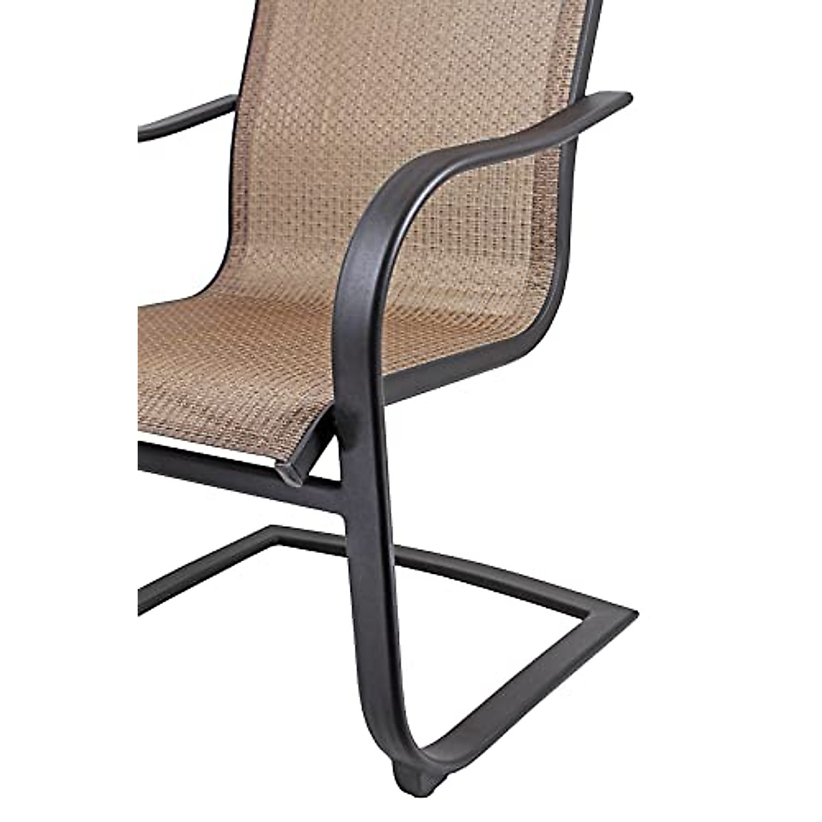 Garden Elements Outdoor Bellevue Metal Patio Chair, Brown (2, Spring Chair)