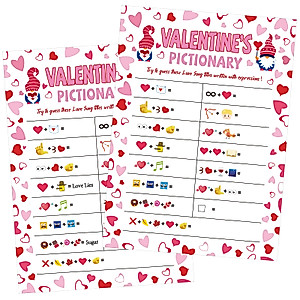 chiazllta 30 Players Valentine’s Day Party Games for Adults Valentines Classroom Trivia Game Favors Love Song Guessing Sing Me a Picture Valentines Party Activity for Large Groups Coworkers