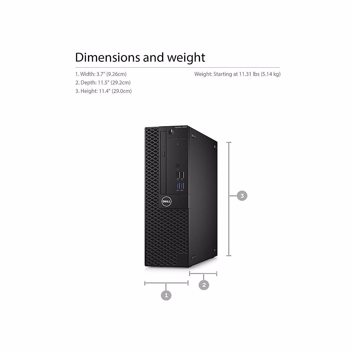 Dell 5050 Business Small Desktop Computer - Quad Core Intel i5 7th Gen, 16GB RAM, 256GB SSD, New Keyboard, Mouse, WiFi Adapter, Windows 10 Professional (Renewed)