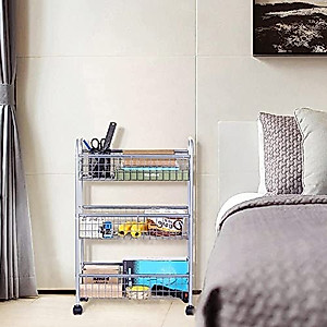 3 Tier Kitchen Island Cart on Wheels Sliding Sink Organizer Rolling Stand Racks